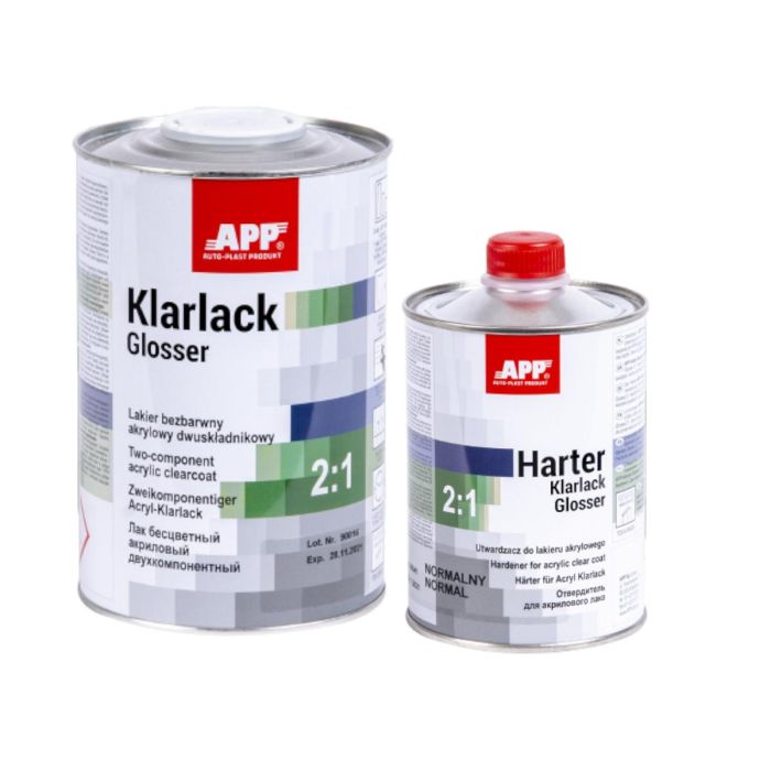 APP 2K Klarlack Glosser inkl Härter 1,5 Liter